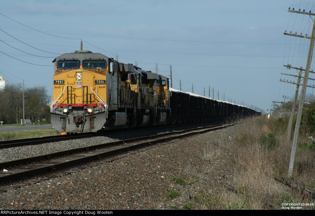 Southbound UP Loaded Rock Train